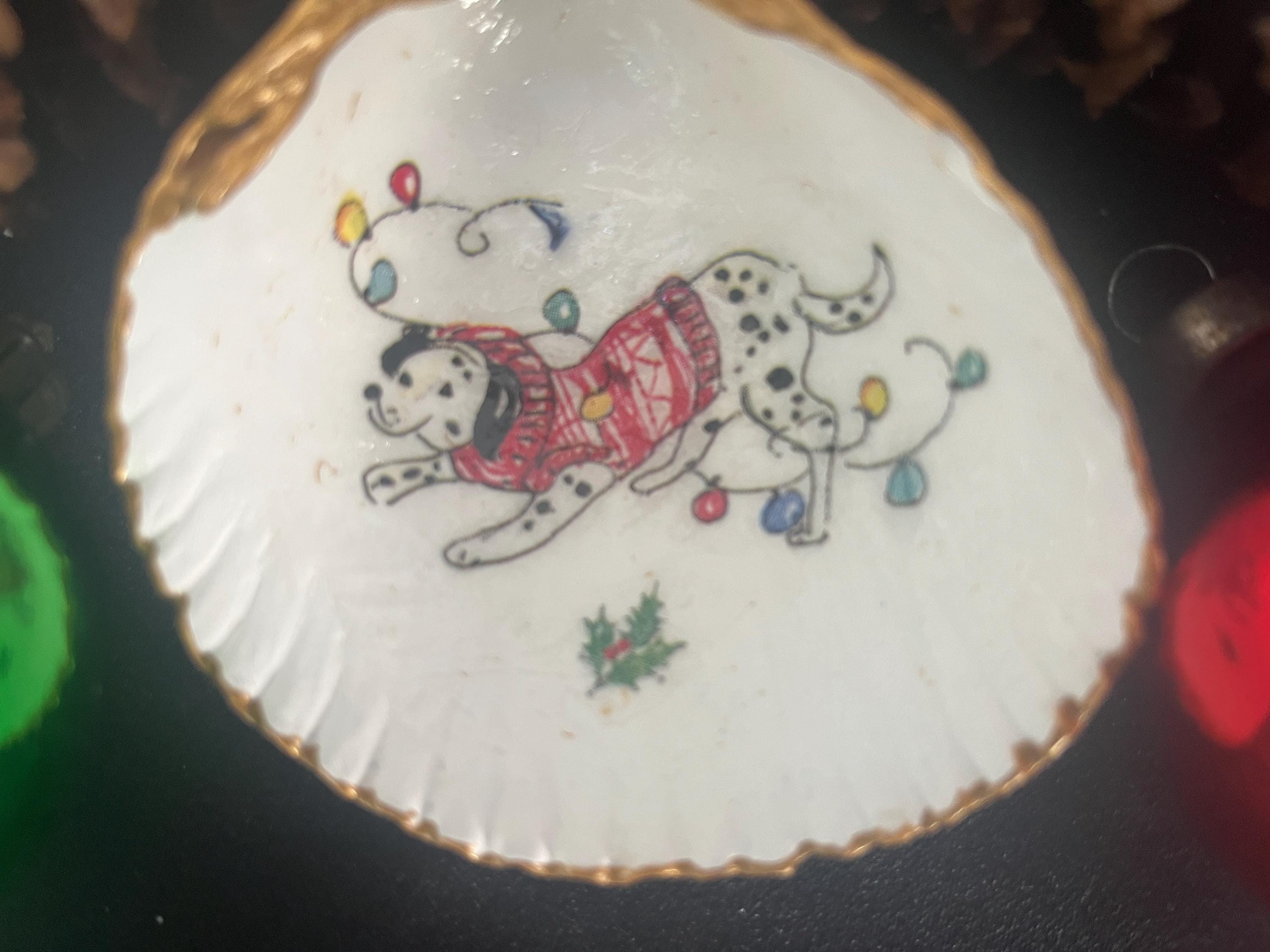 Decoupaged Shell Ornaments (set of 10) With Christmas Themed Dogs. Make ...