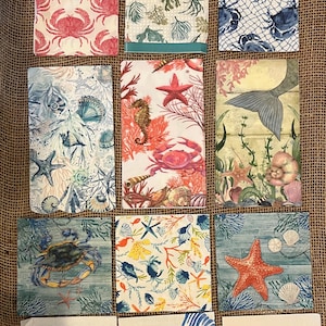 Decoupage Napkin Bundle, 12 Sea Creature Inspired Napkins for Decoupage ...