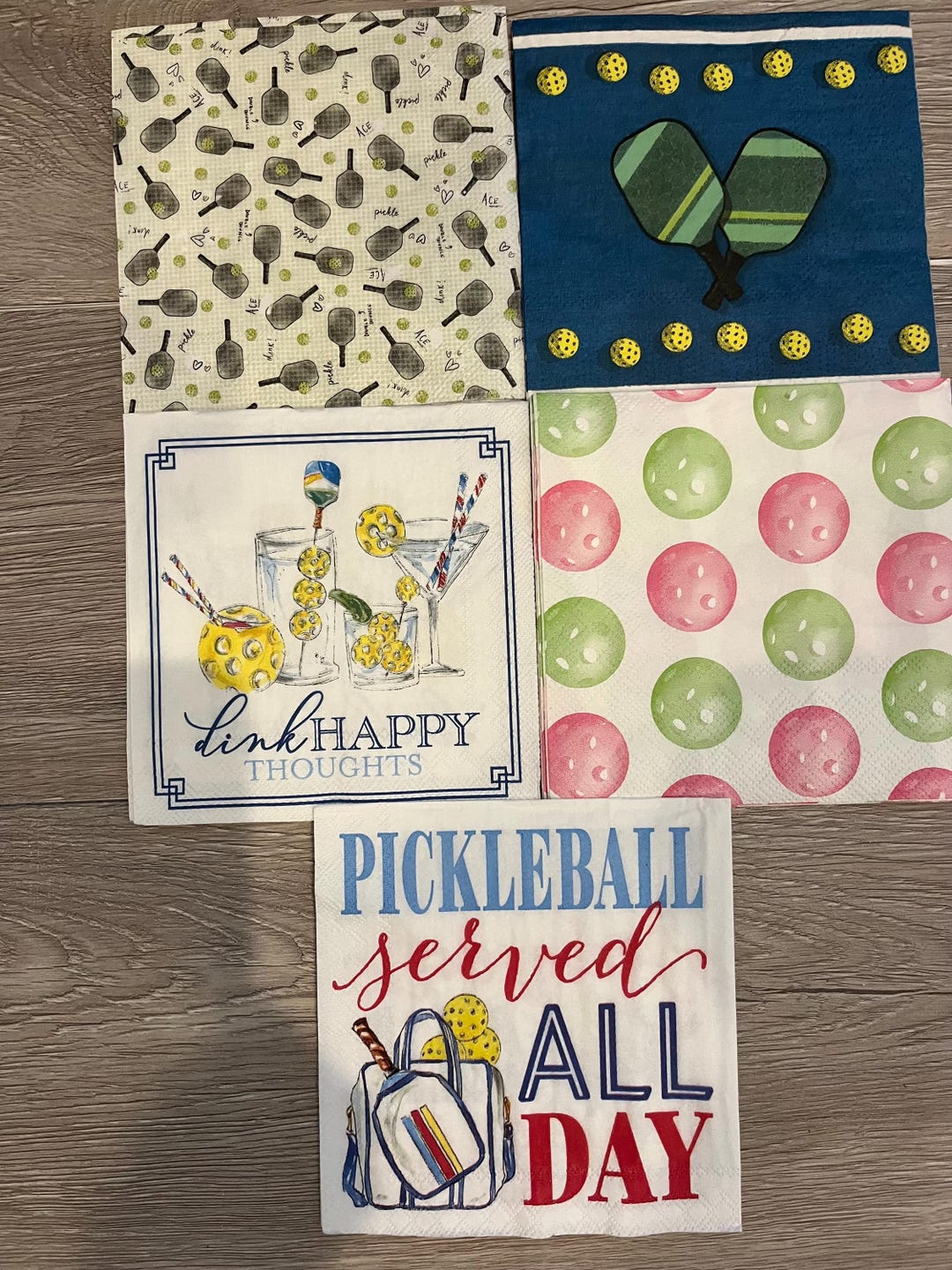 Decoupage Napkin Bundle, Pickleball Themed Napkins for Decoupage ...