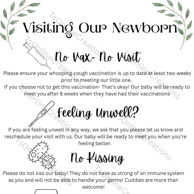 Newborn Rules Template - Etsy