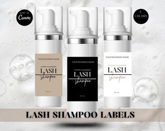 Lash Bath Label Template, Lash Shampoo Label, Eyelash Foam Cleanser ...