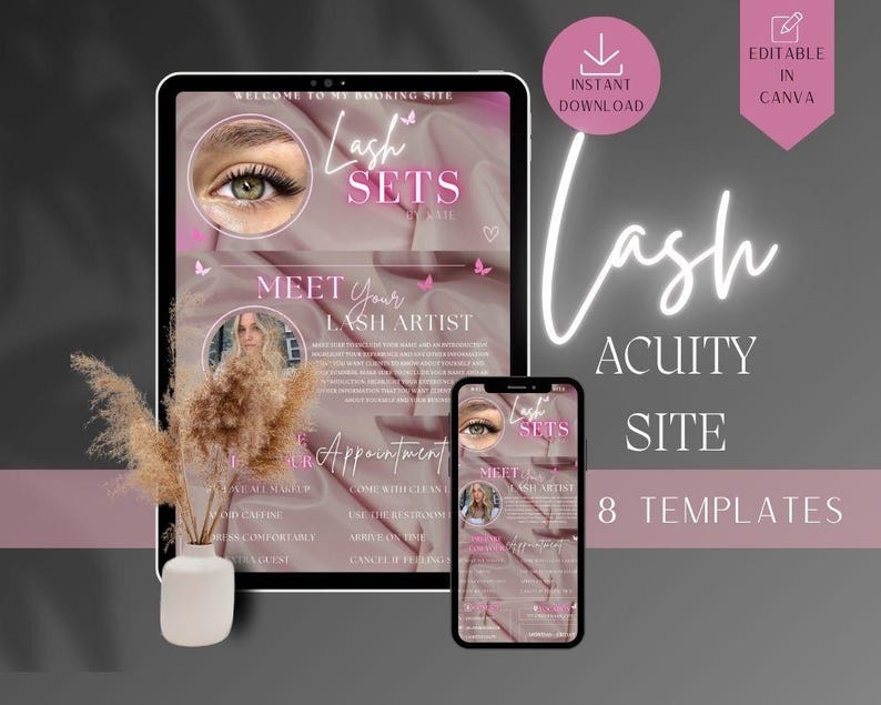 DIY Acuity Site - Acuity Scheduling Template Lash Tech - Canva Template ...