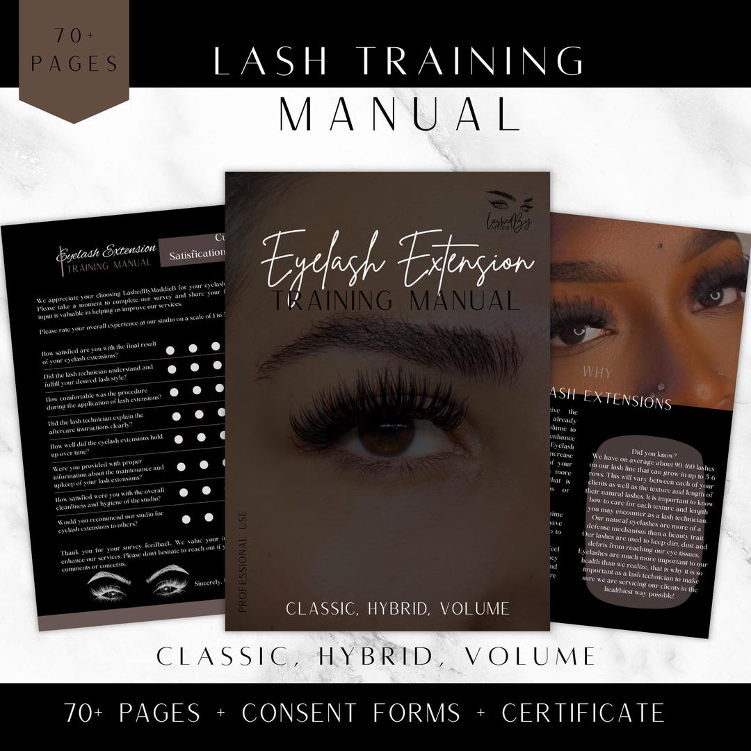 Editable Eyelash Extension Training Manual, Classic Lash Manual, Volume ...