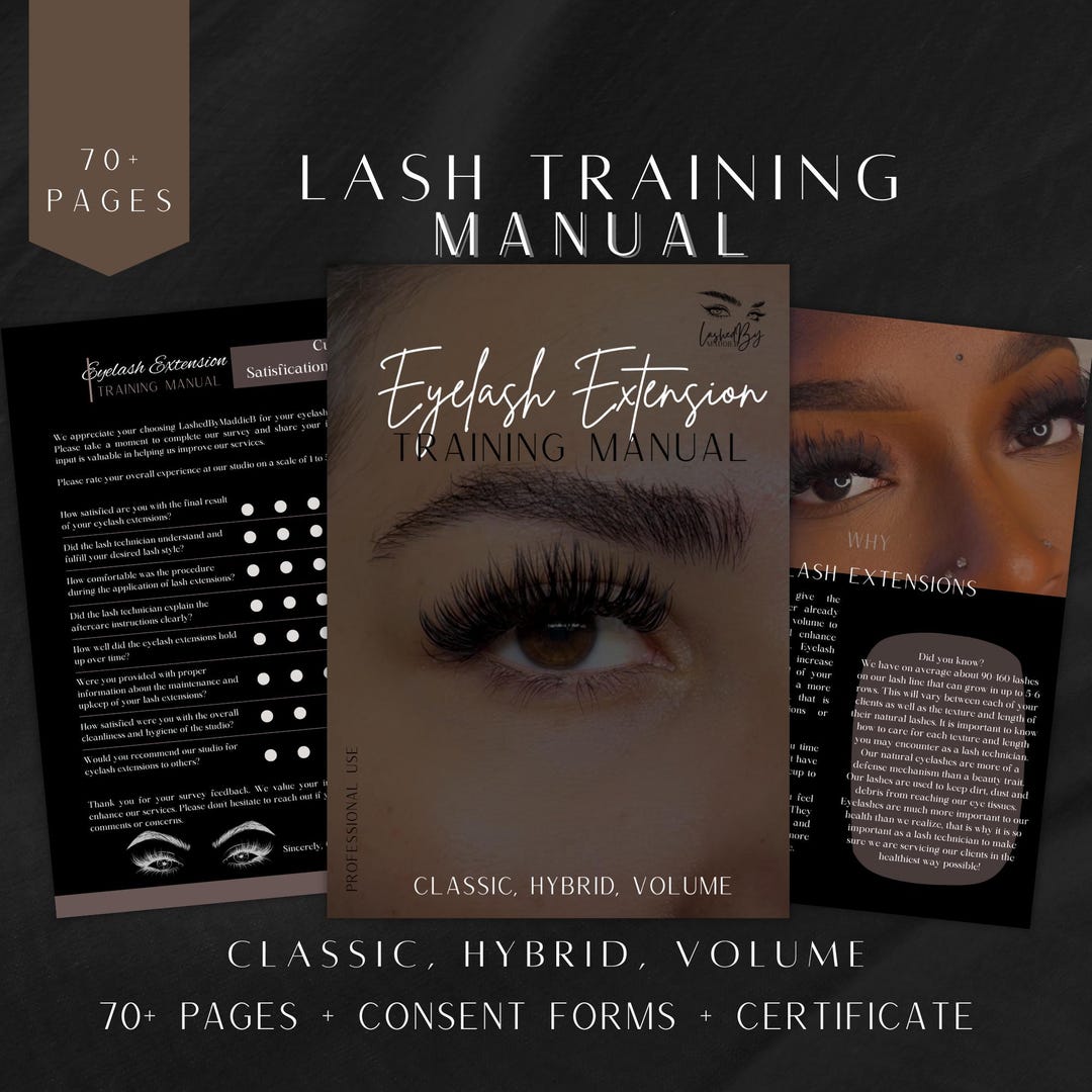 Editable Eyelash Extension Training Manual, Classic Lash Manual, Volume ...