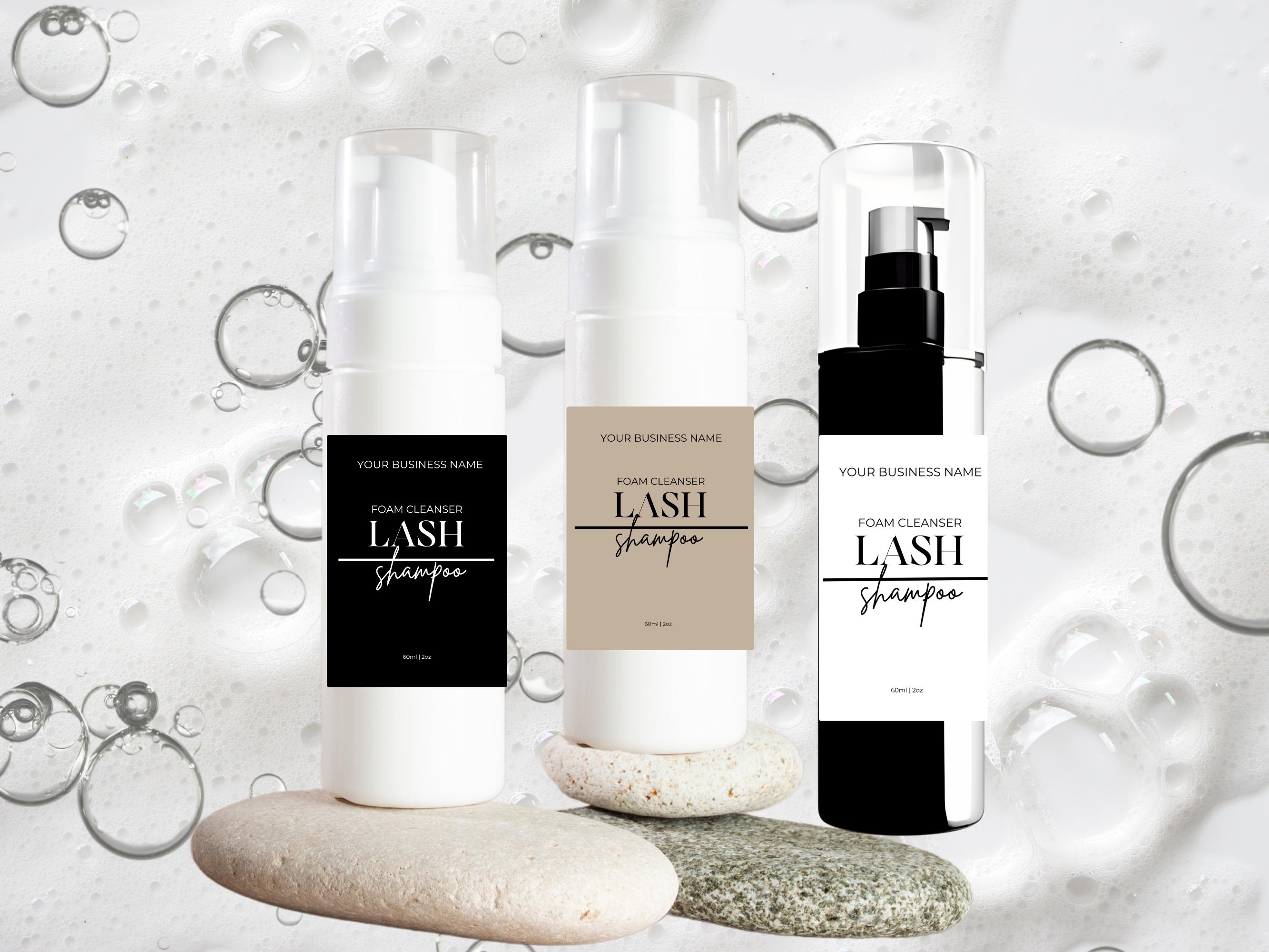 Lash Bath Label Template, Lash Shampoo Label, Eyelash Foam Cleanser ...