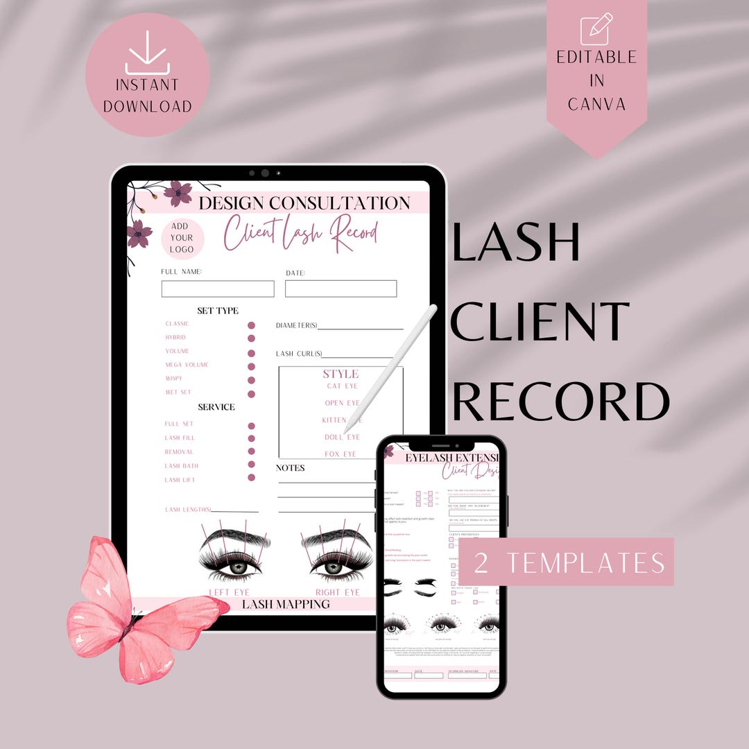 Editable Lash Client Record Template: Eyelash Extension Form (PDF ...