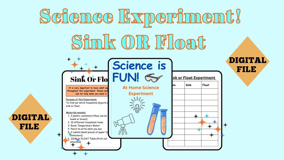 Fun Science Experiment-sink or Float, Science Experiments for Kids ...