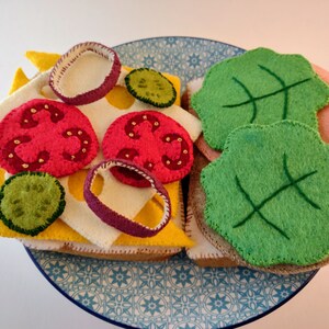 Handmade Felt Sandwich Set, Play Food, Pretend Play Food, Felt Lunch ...