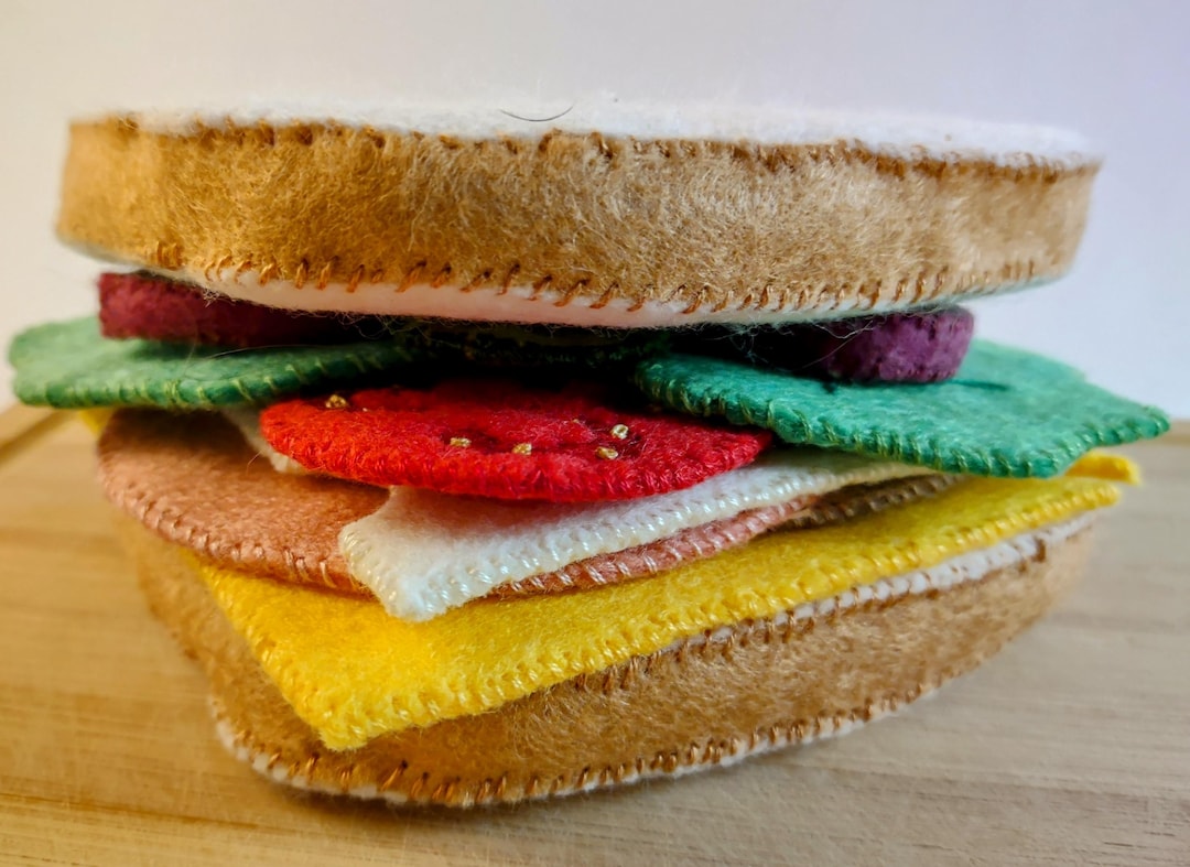 Felt Sandwich Set With Toppings: Handmade Pretend Play Food - Etsy