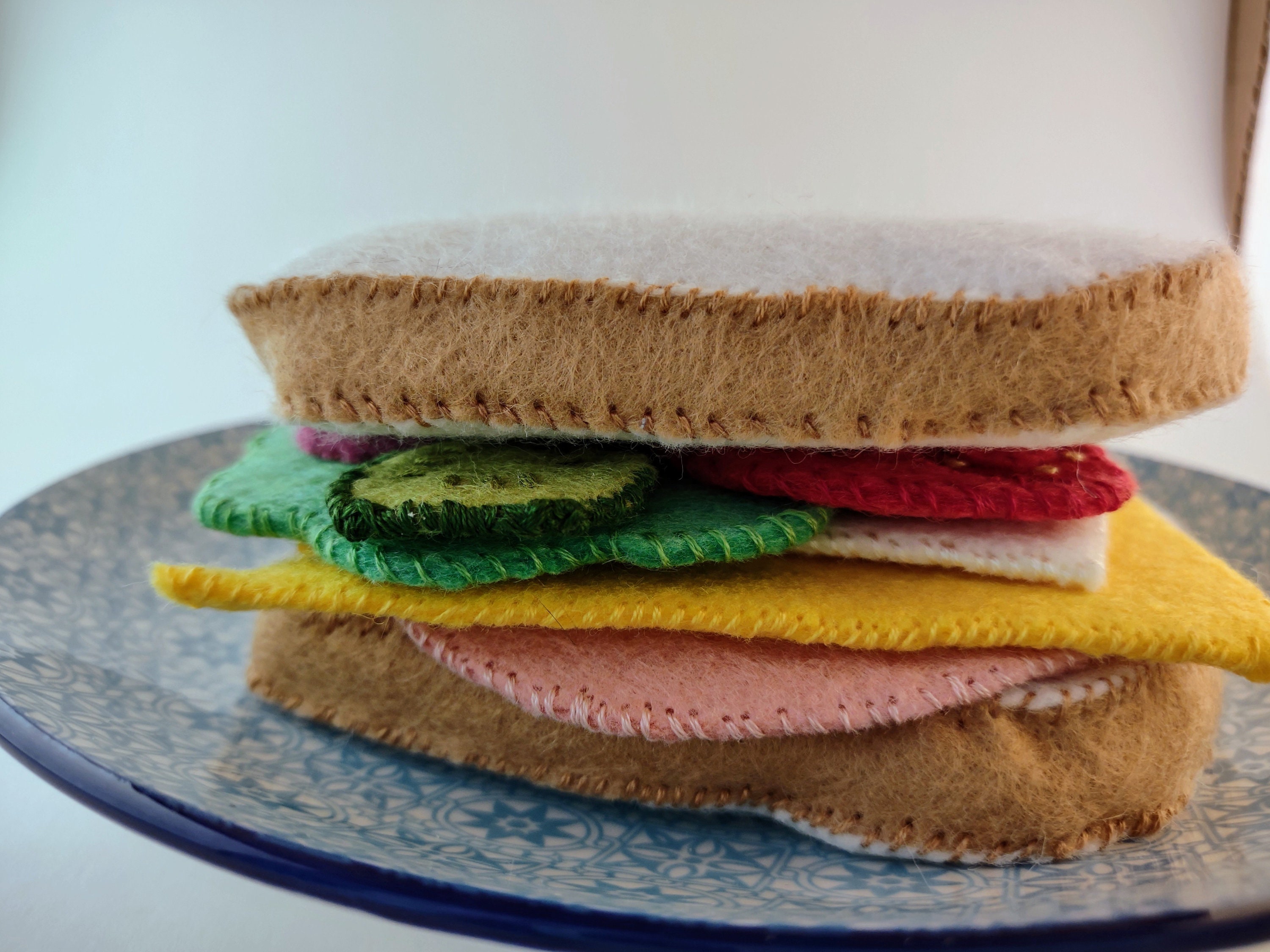 Handmade Felt Sandwich Set, Play Food, Pretend Play Food, Felt Lunch ...