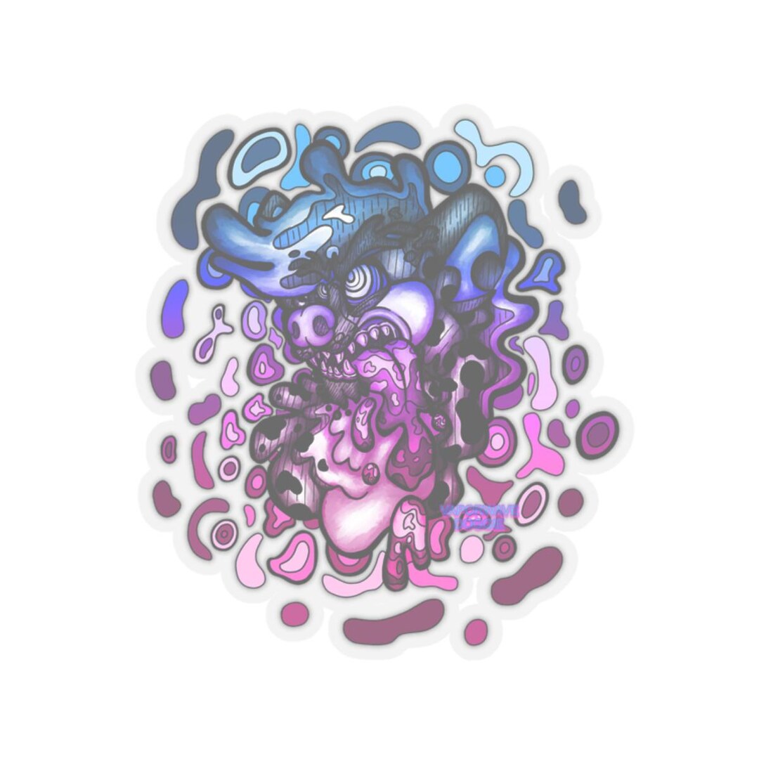 Psychedelic Yeen Stickers, Unique Laptop Decal, Colorful Art Sticker ...