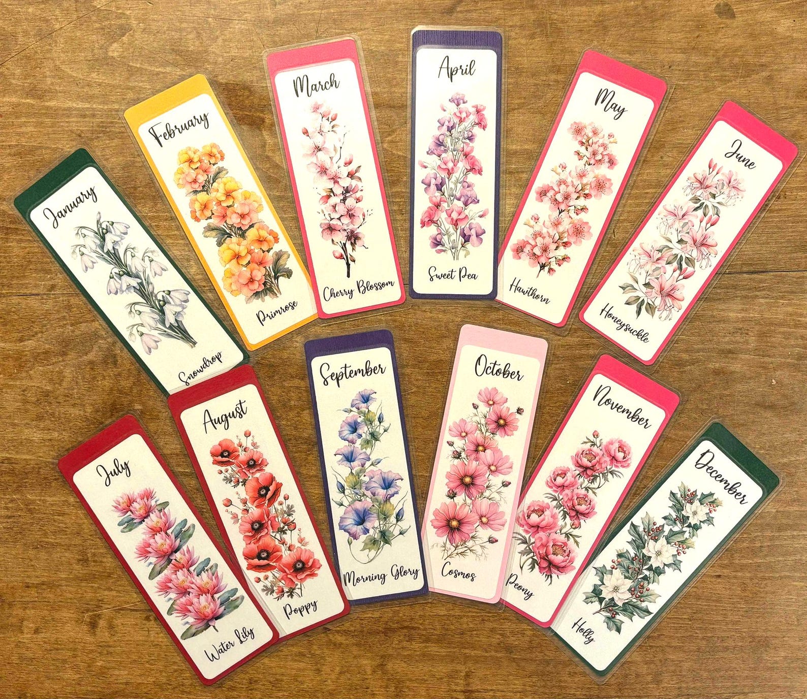 Birth Month Flower Bookmarks Collection 2 Floral Bookmark Book Lover ...