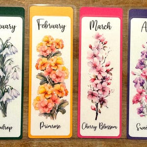 Birth Month Flower Bookmarks - Collection 2 | Floral Bookmark | Book ...
