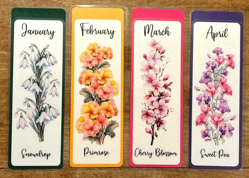 Birth Month Flower Bookmarks - Collection 2 | Floral Bookmark | Book ...