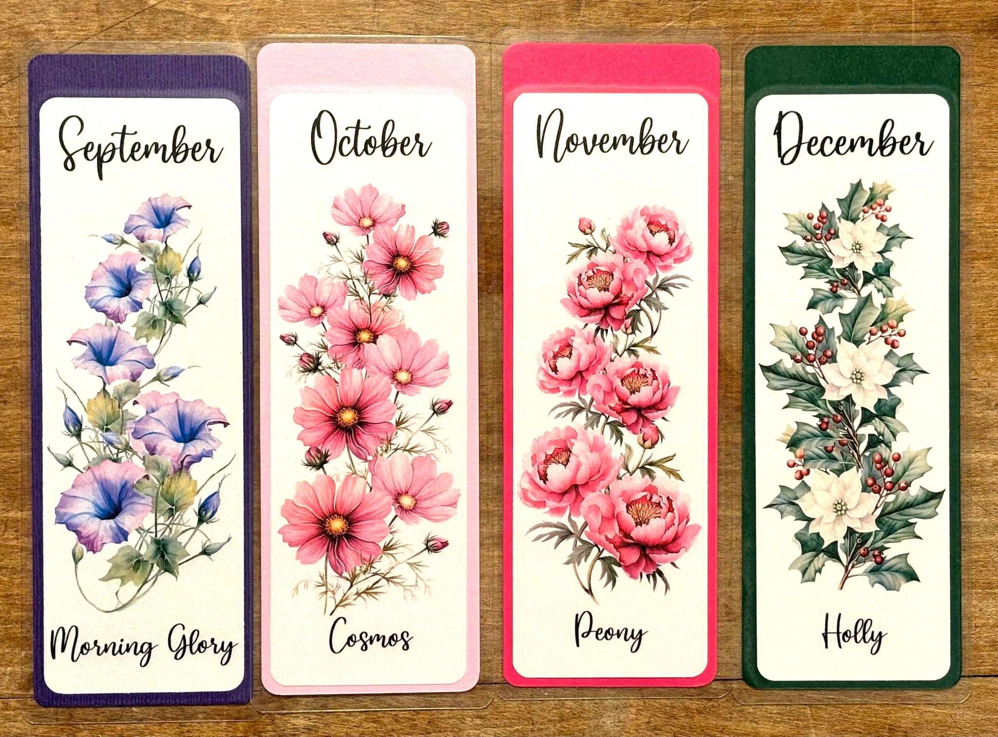 Birth Month Flower Bookmarks Collection 2 Floral Bookmark Book Lover ...