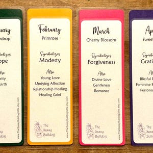 Birth Month Flower Bookmarks - Collection 2 | Floral Bookmark | Book ...