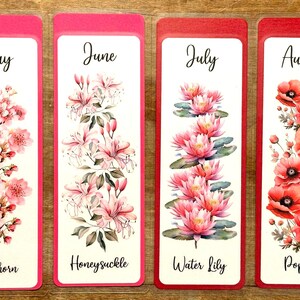 Birth Month Flower Bookmarks - Collection 2 | Floral Bookmark | Book ...
