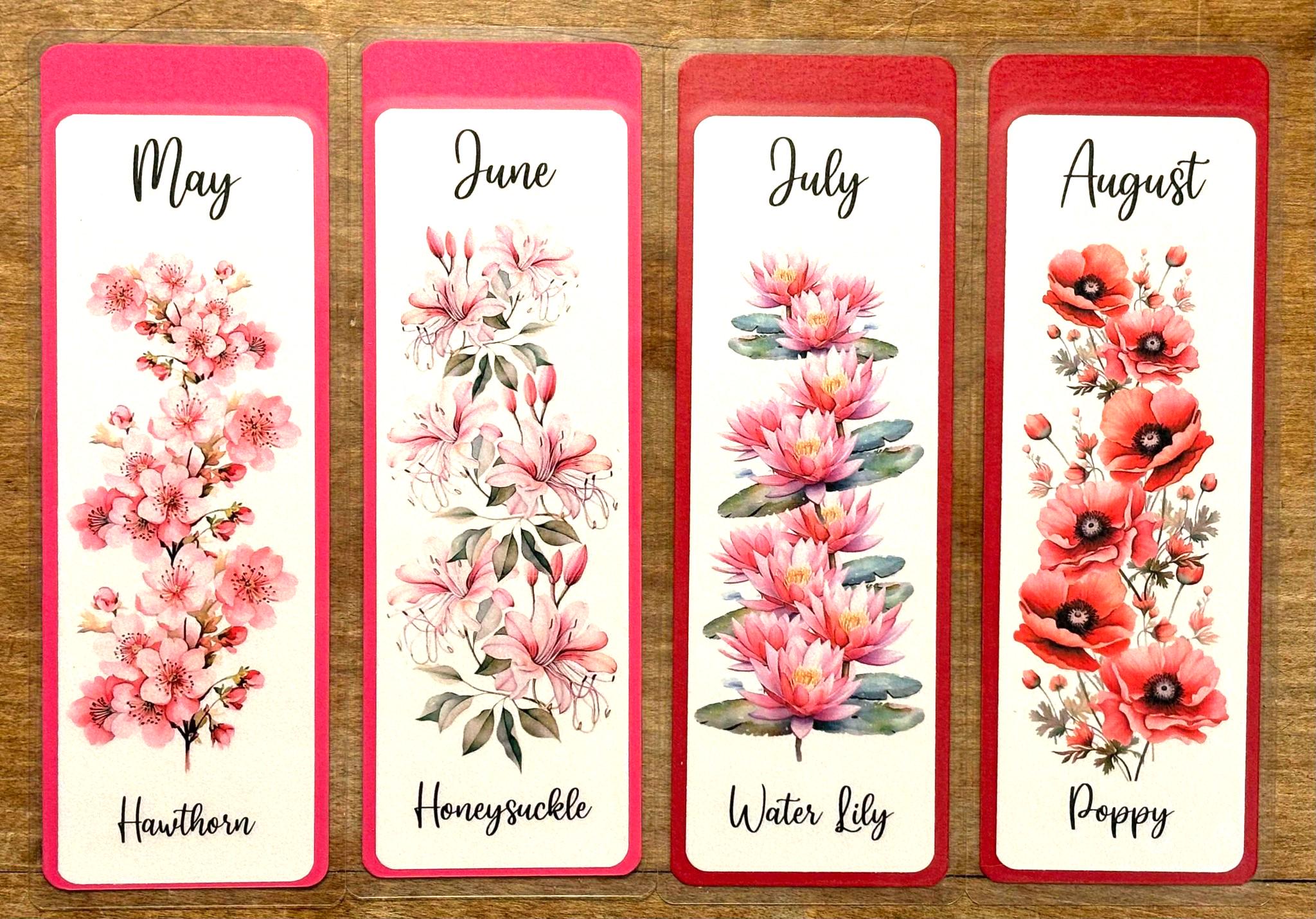 Birth Month Flower Bookmarks Collection 2 Floral Bookmark Book Lover ...