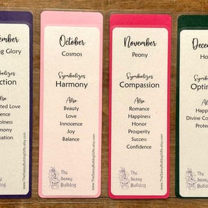 Birth Month Flower Bookmarks - Collection 2 | Floral Bookmark | Book ...