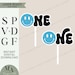 Retro Smiley One Cake Topper Laser Ready SVG Cutting File First ...