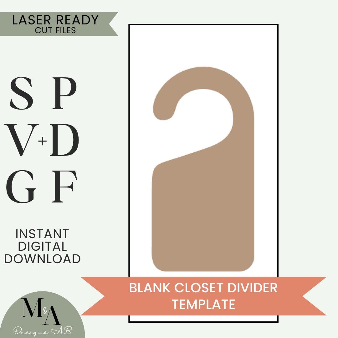 Closet Dividers Blank Template Laser Ready SVG Cutting File Beginner ...