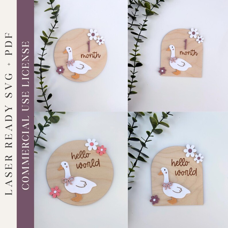 Silly Goose BUNDLE Laser Ready SVG Cutting File Hello World Baby Gift ...