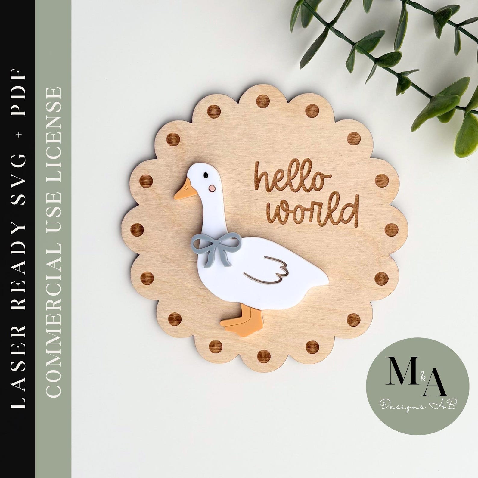Silly Goose Birth Announcement Sign Laser Ready SVG Cutting File Hello ...