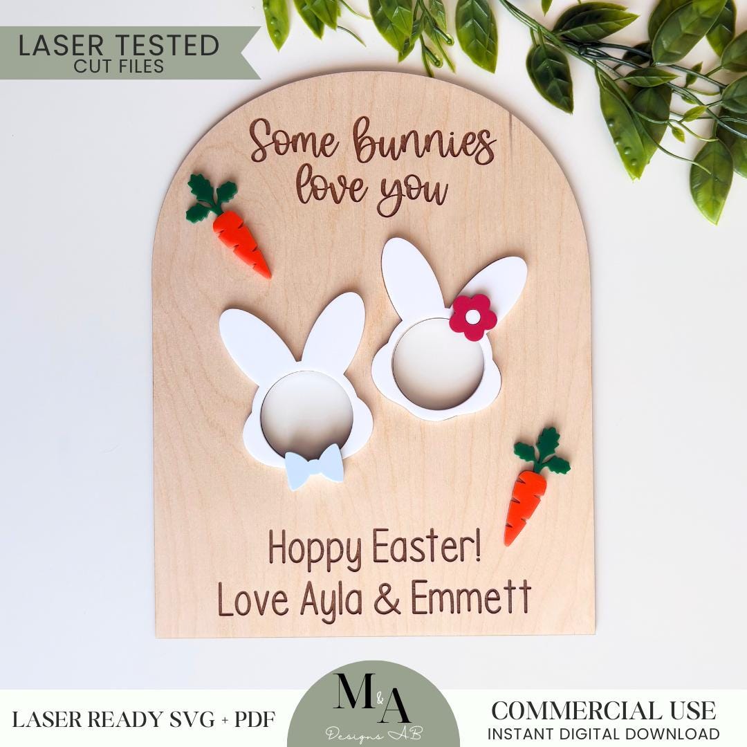 Personalized Easter Bunny Photo Frame Easter Digital File Laser Ready ...