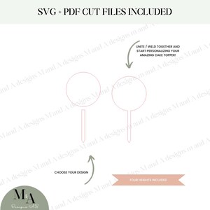 Cake Topper Template Sticks Laser Ready SVG Cutting File Beginner ...