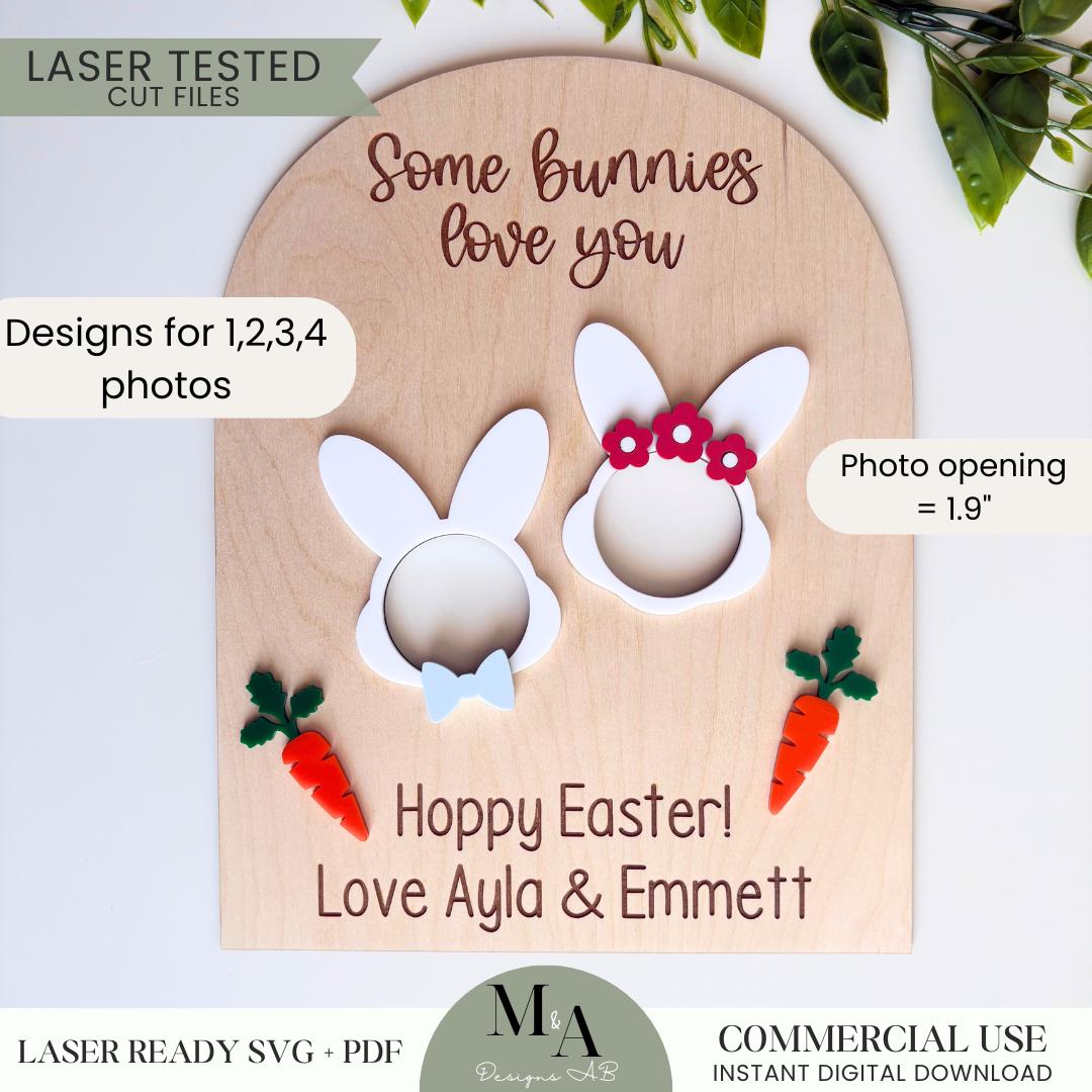 Personalized Easter Bunny Photo Frame Easter Digital File Laser Ready ...