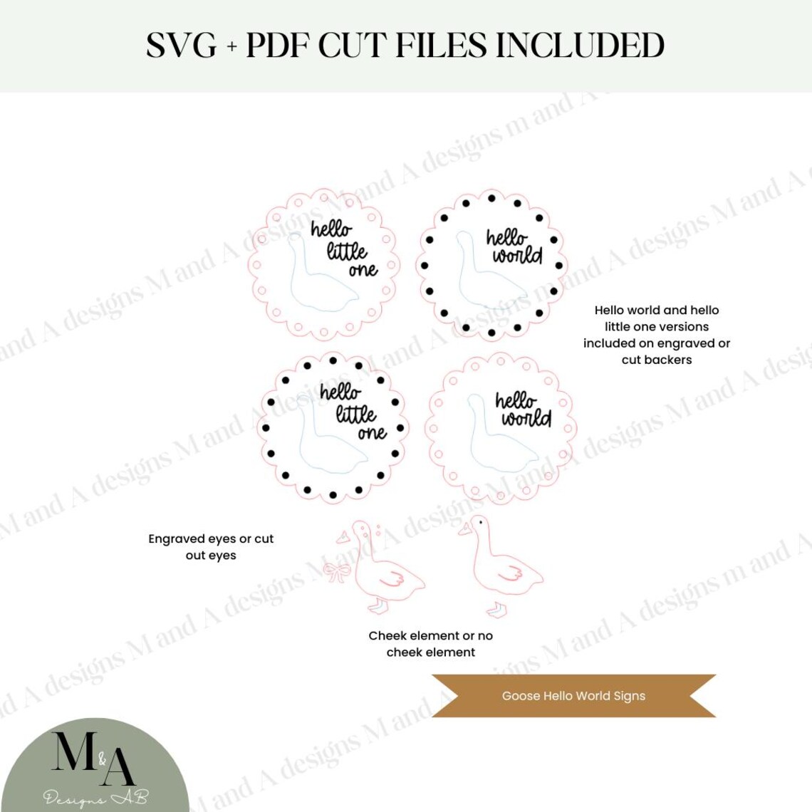 Silly Goose Birth Announcement Sign Laser Ready SVG Cutting File Hello ...