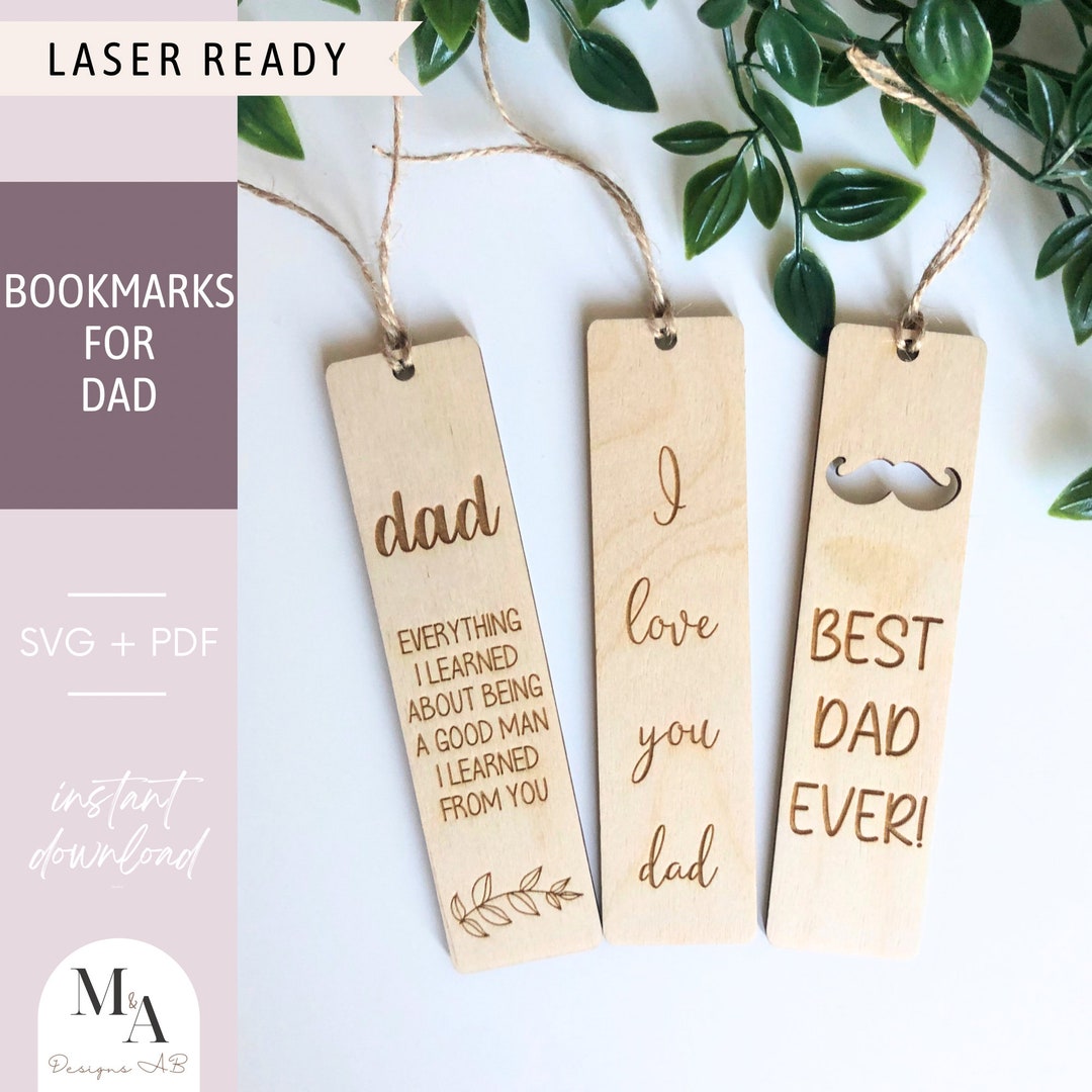 Father's Day Bookmark I Love You Dad Bookmark Laser Ready File Laser ...