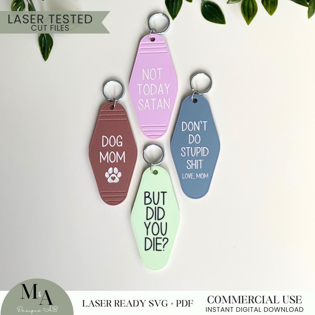 Retro Motel Keychain SVG Laser Ready Cutting File 70s Vintage Travel ...