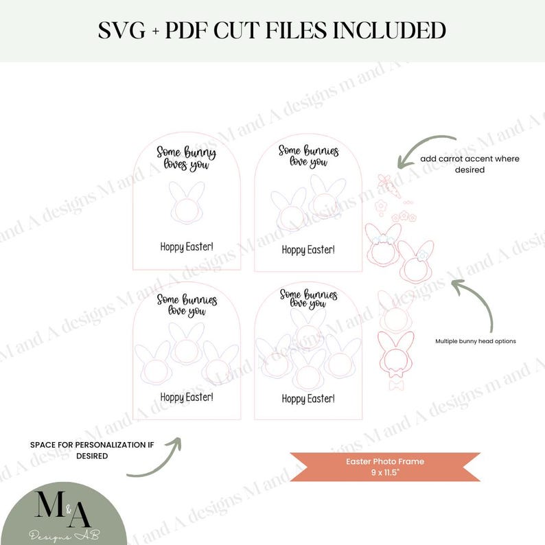 Personalized Easter Bunny Photo Frame Easter Digital File Laser Ready ...