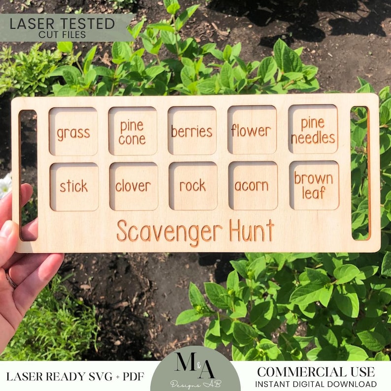 Scavenger Hunt Board Laser Ready SVG Cutting File Beginner Pattern ...