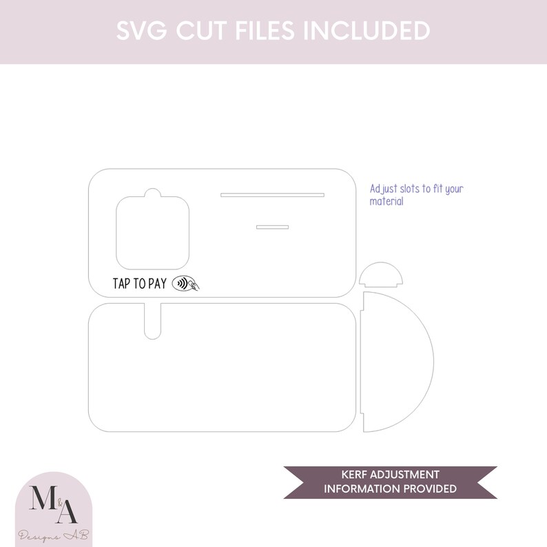 Business Card Holder Square Reader Holder Laser Ready File Laser ...