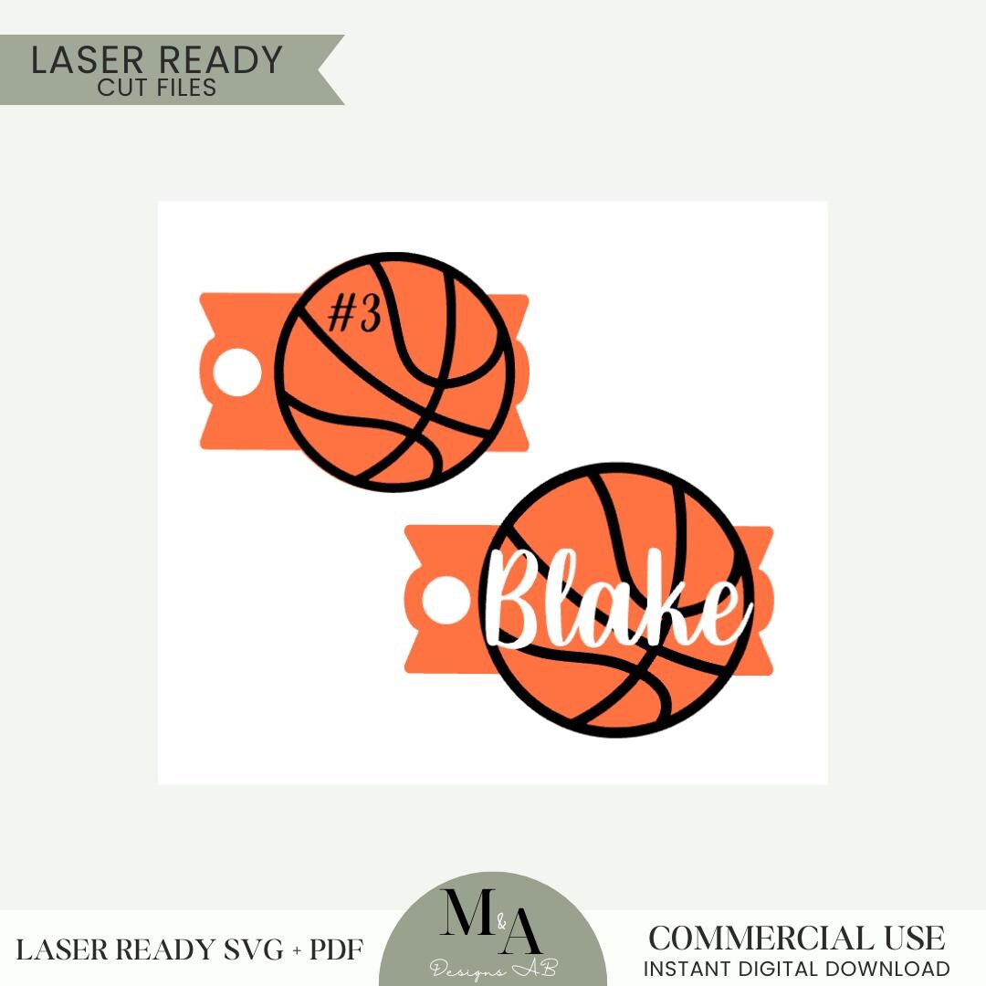 Personalized Basketball Stanley Topper SVG, Laser Cut Name Plate ...