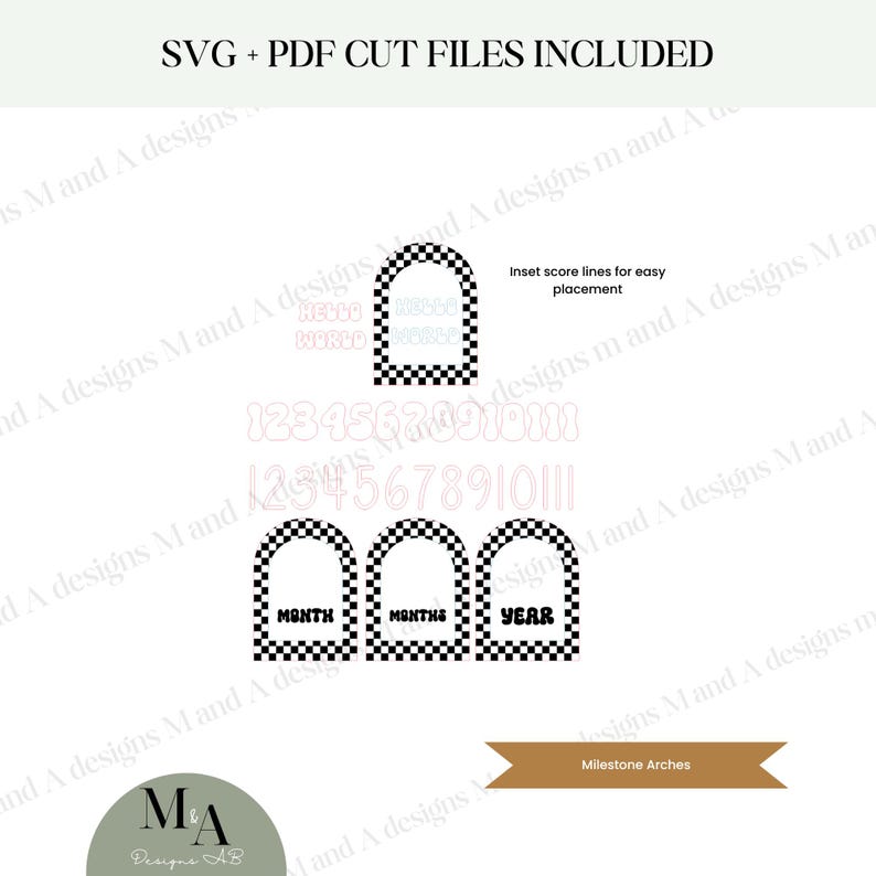 Checker Arch Baby Milestone Sign, Laser Cut SVG (digital Download) - Etsy