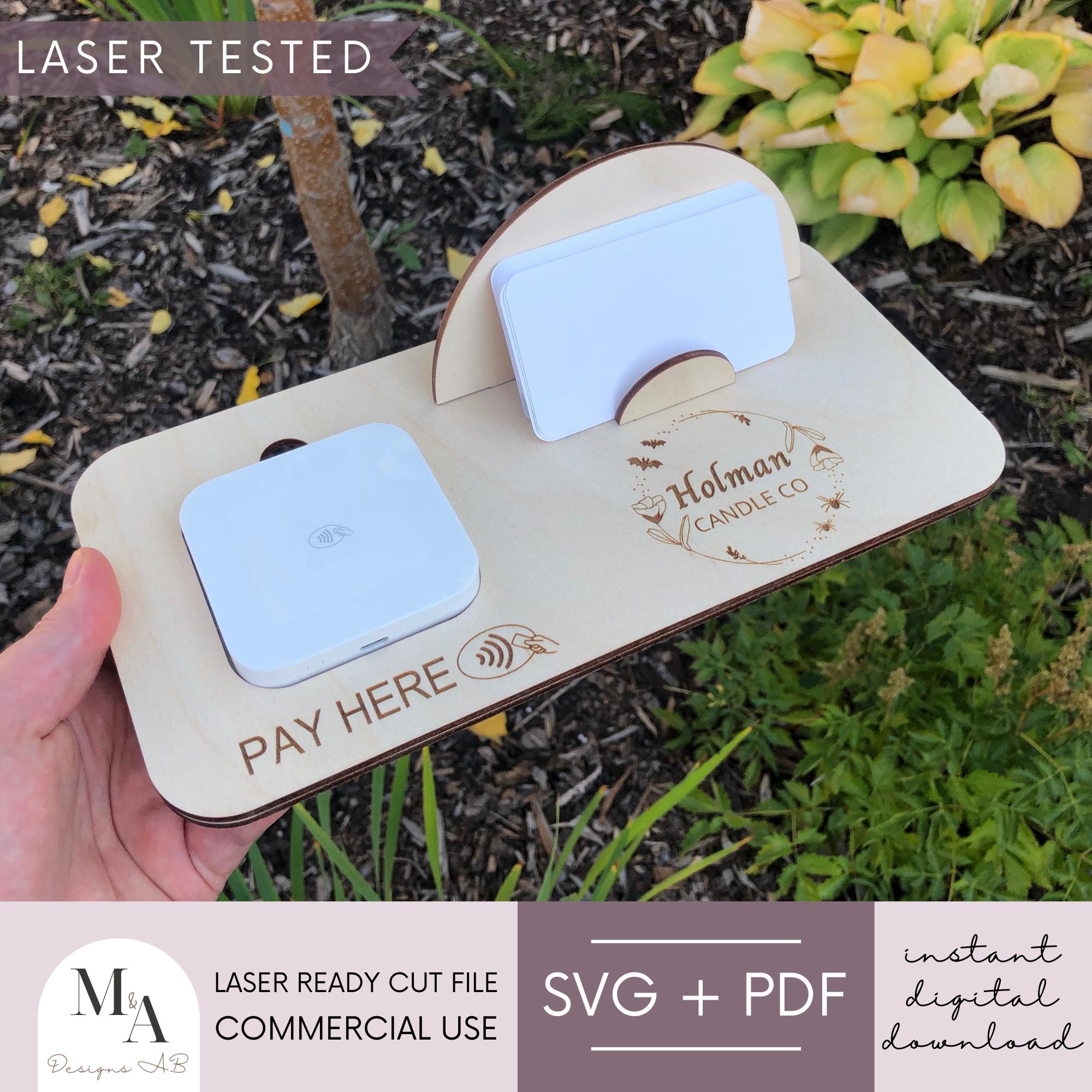 Business Card Holder Square Reader Holder Laser Ready File Laser ...