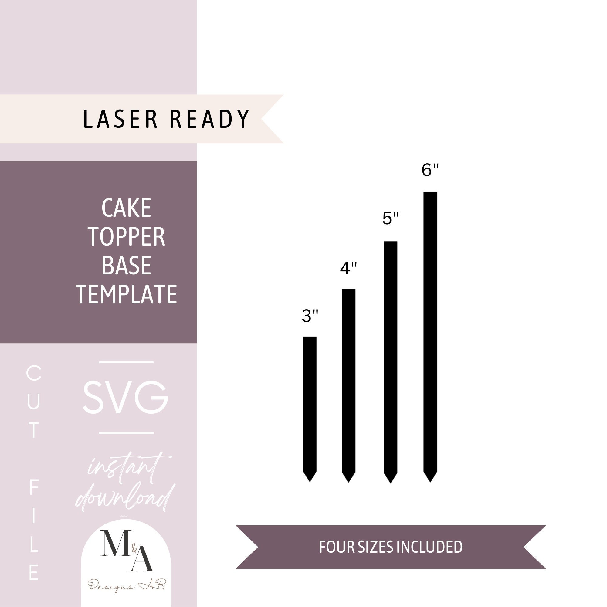 Cake Topper Template Sticks Laser Ready File Laser Cutting Beginner ...
