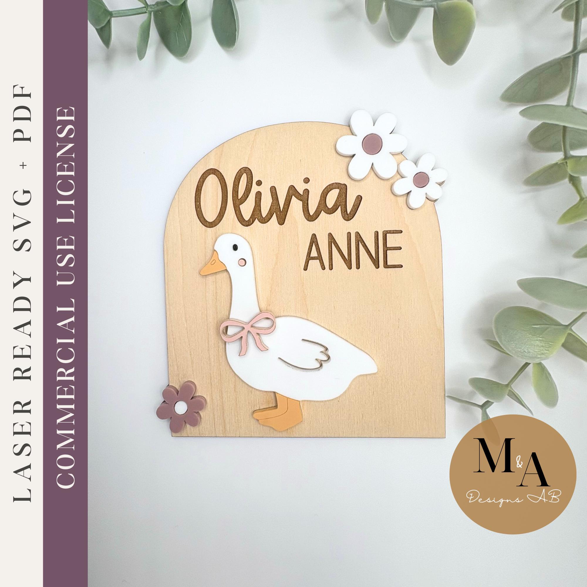 Silly Goose Name Sign Laser Ready SVG Cutting File Baby Gift Newborn ...