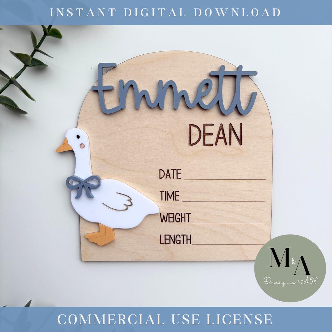 Silly Goose Birth Announcement Sign SVG, Laser Cut File (digital ...