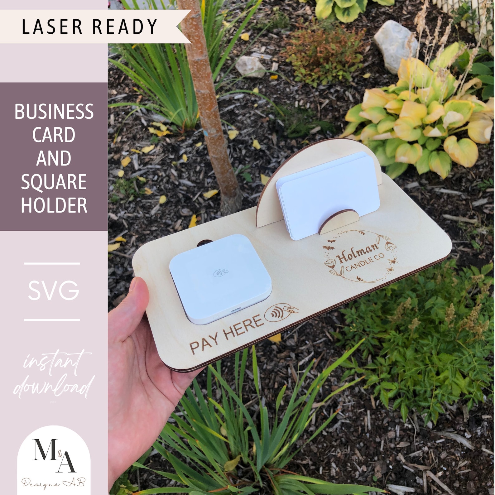 Business Card Holder Square Reader Holder Laser Ready File Laser ...