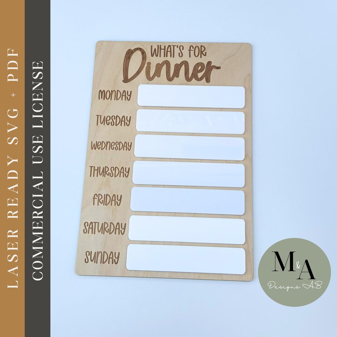 Family Meal Planning Board SVG, Laser Cut Dinner Menu - Etsy