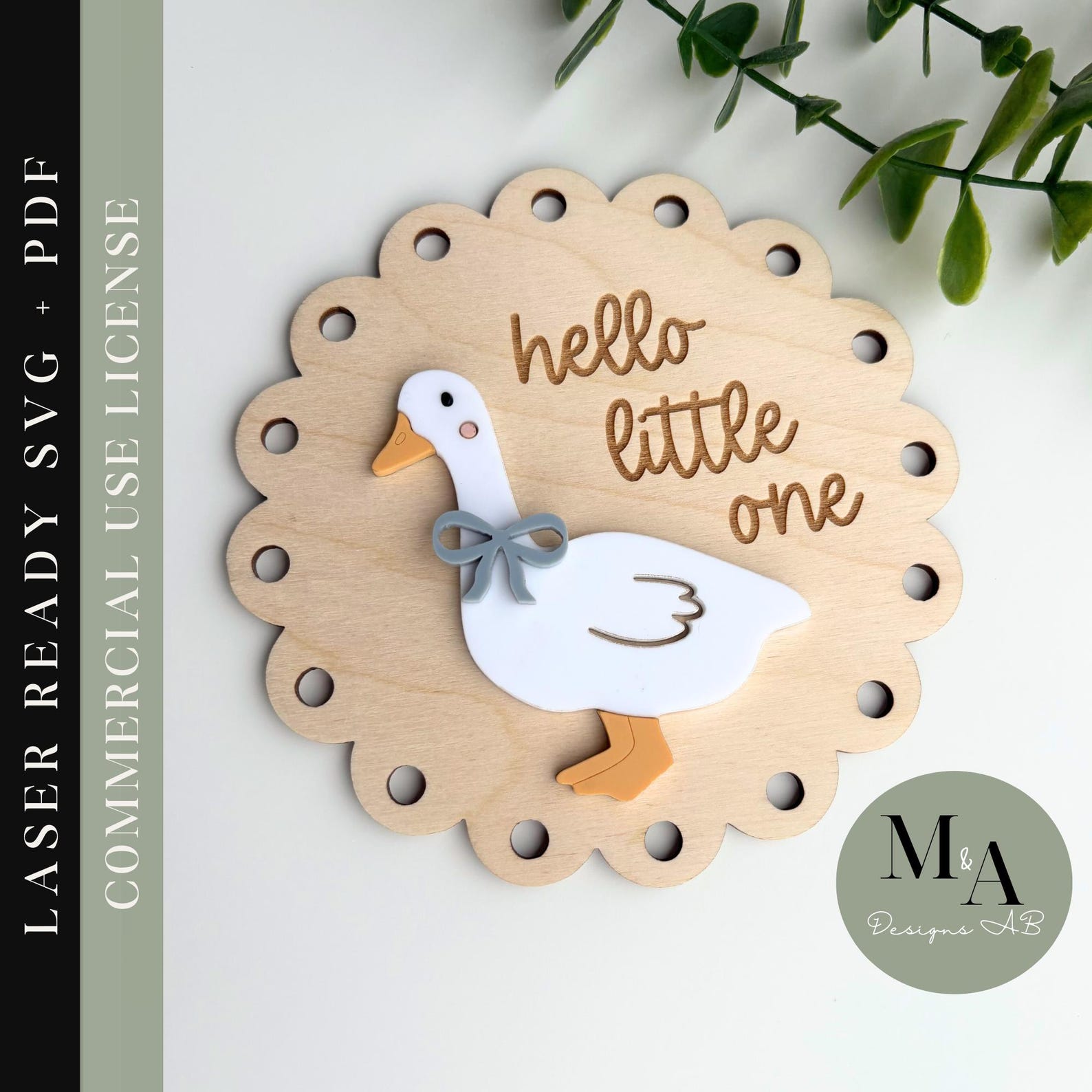 Silly Goose Birth Announcement Sign Laser Ready SVG Cutting File Hello ...