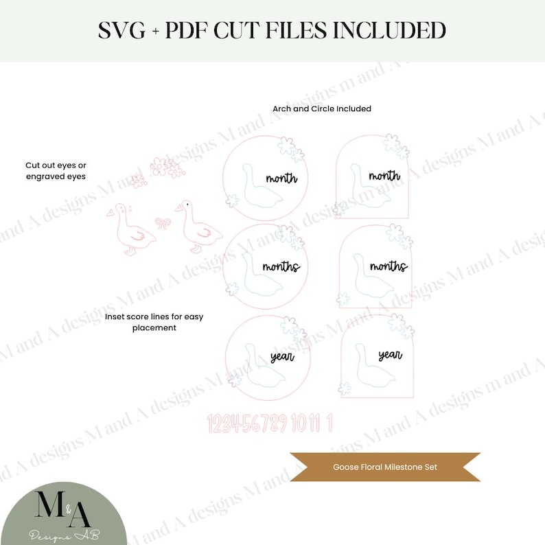 Silly Goose Monthly Milestone Discs Laser Ready SVG Cutting File Hello ...