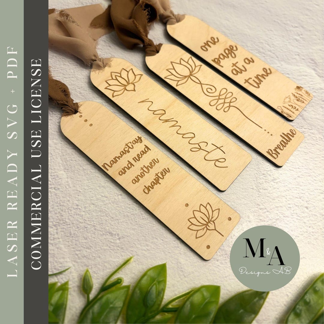 Yoga Bookmark SVG Bundle | Acrylic Digital Bookmark Set Laser Ready ...