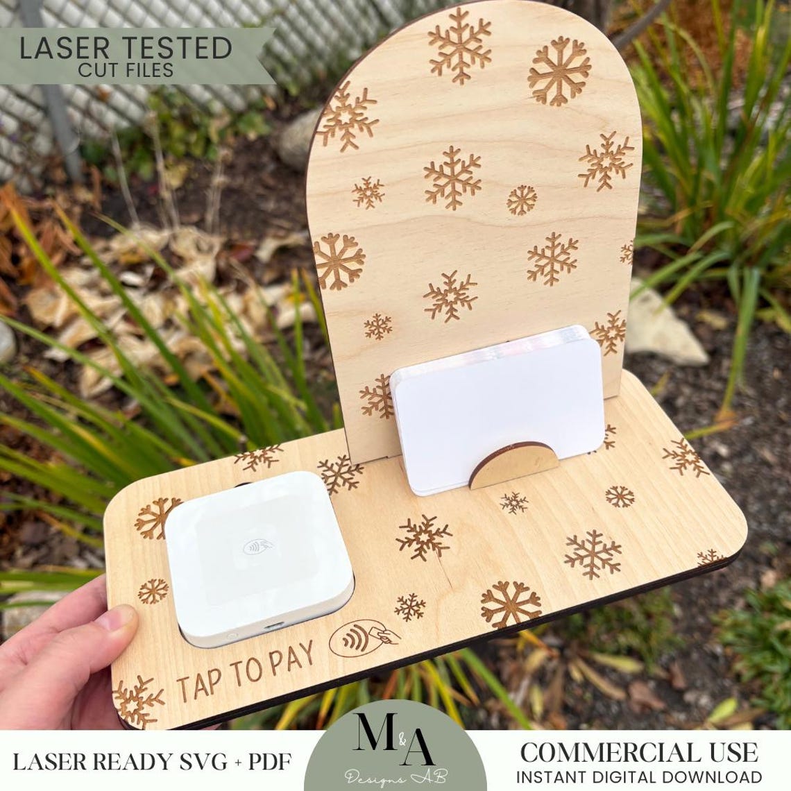 Business Card Holder Square Reader Holder Laser Ready File Laser ...