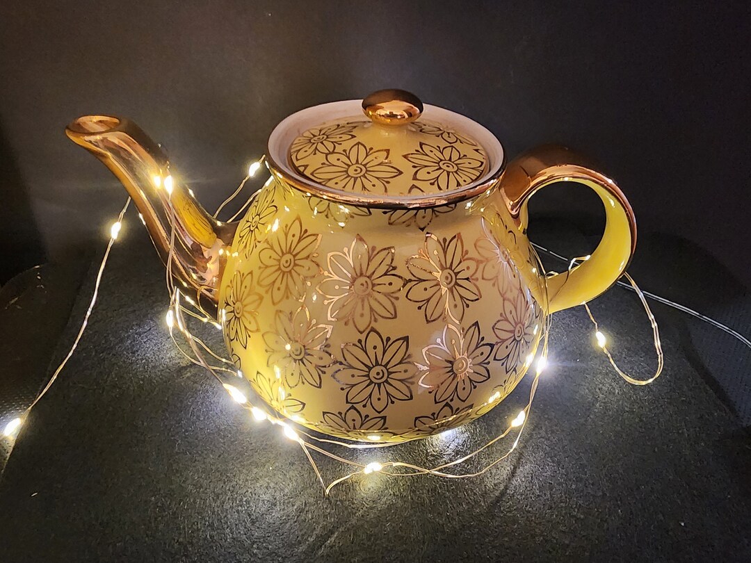 Vintage Hall China Yellow Sunflower Teapot - Etsy