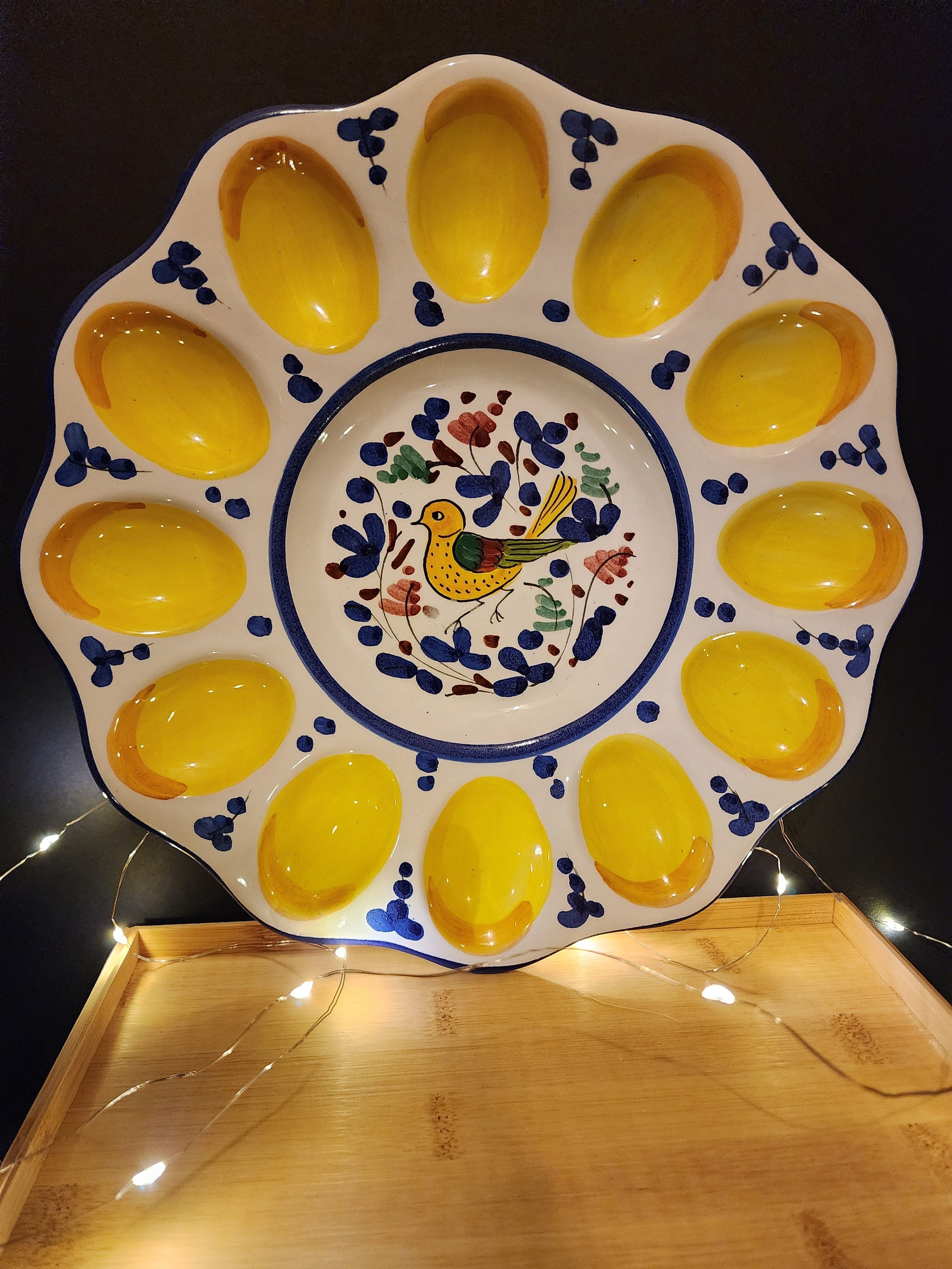 Vintage Deruta Italian Egg Dish - Etsy